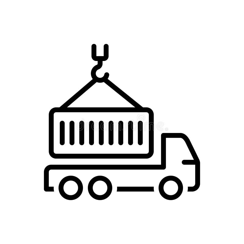 Black Line Icon for Freight, Conveyance and Shipment Stock Vector ...
