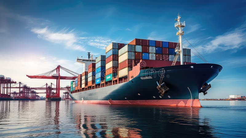 Freight Logistic Ship Cargo Stock Illustration - Illustration of ...