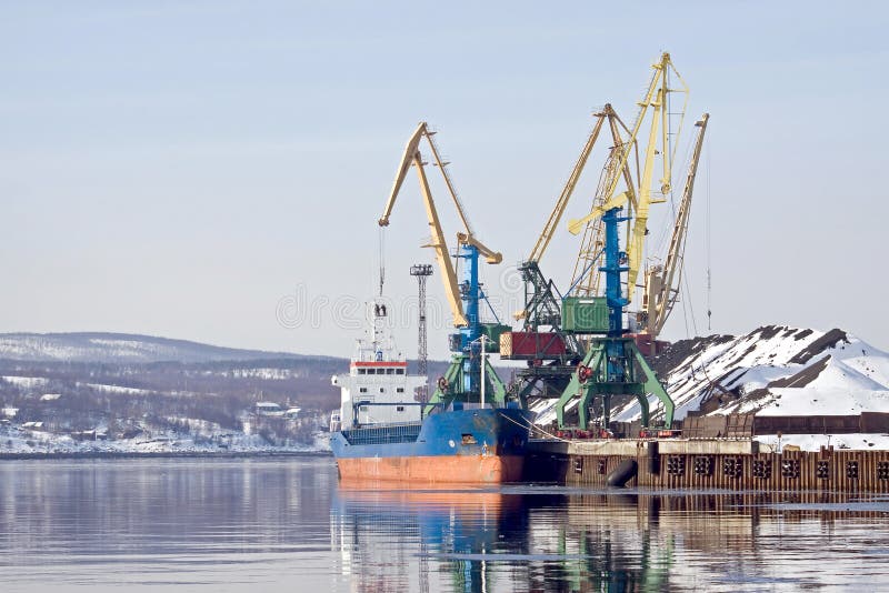 Murmansk, freight port stock image. Image of russia, snowdrift - 37177067