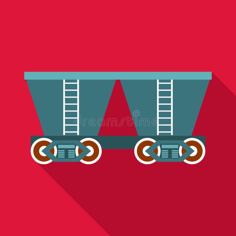 Freight Railroad Car Icon, Flat Style Stock Vector - Illustration of ...