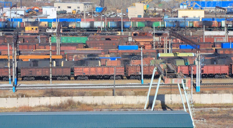 Freight railway station stock image. Image of blue, railway - 11921315