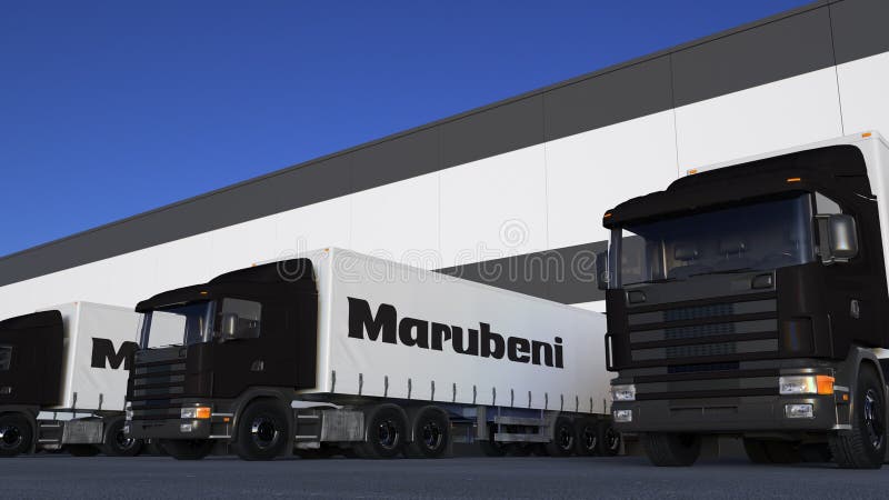 Marubeni Corporation Logo on a Skyscraper Facade Reflecting Clouds ...