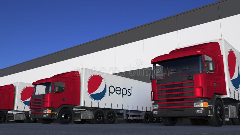 Freight Semi Trucks with Pepsi Logo Loading or Unloading at Warehouse ...