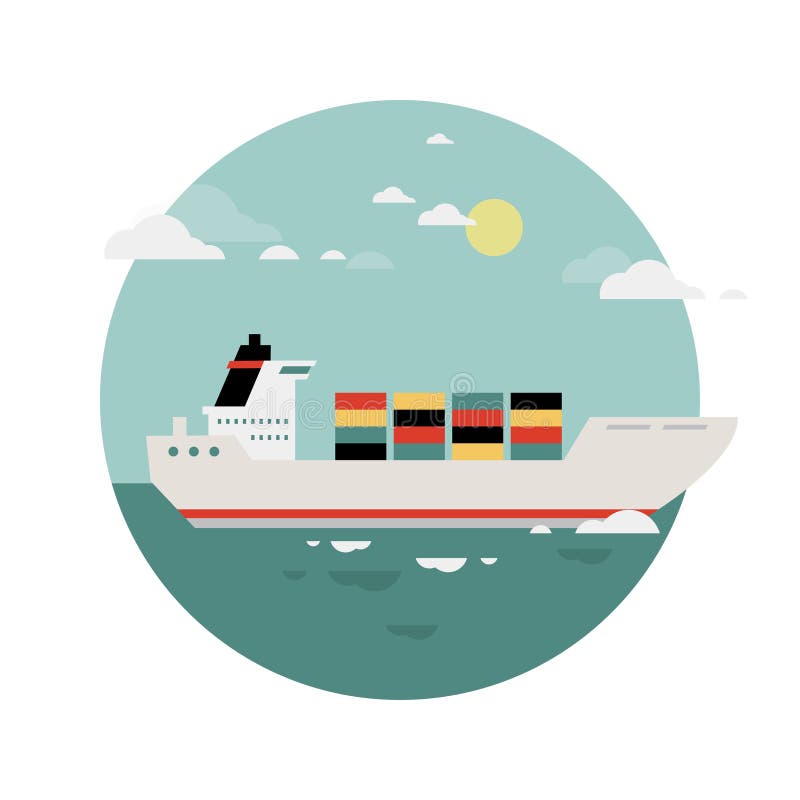 Freight Ship Logistic Scenery Stock Vector - Illustration of transport ...