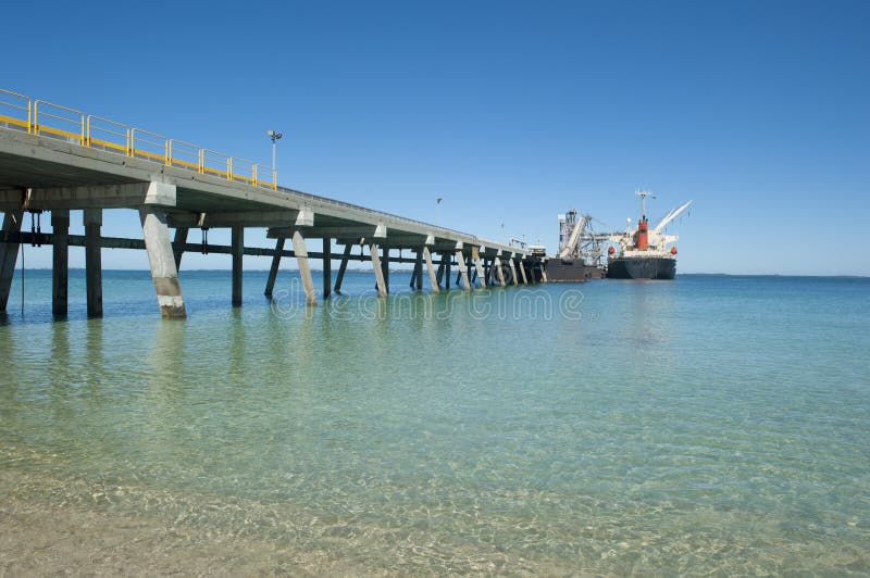 Freight Ship at Pipeline Jetty Stock Photo - Image of energy, docked ...