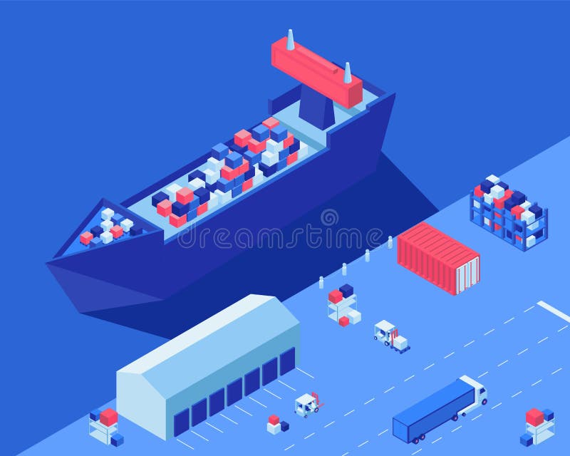Cartoon Unloading Cargo Truck Stock Illustrations – 417 Cartoon ...