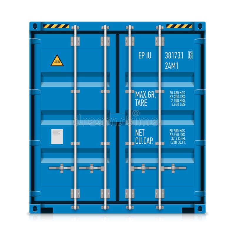 Set of Cargo Container Templates Stock Illustration - Illustration of ...
