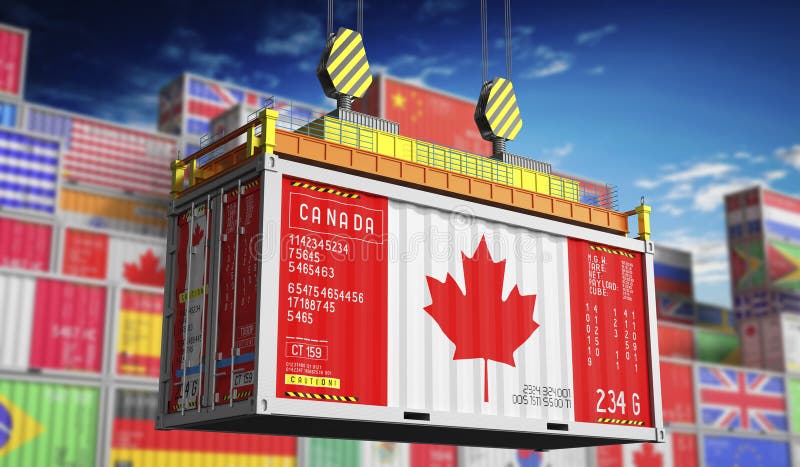 Canada - Freight Shipping Container with National Flag Stock ...