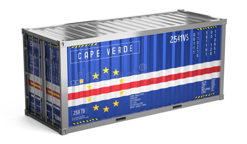 Cape Verde - Freight Shipping Container with National Flag Stock ...