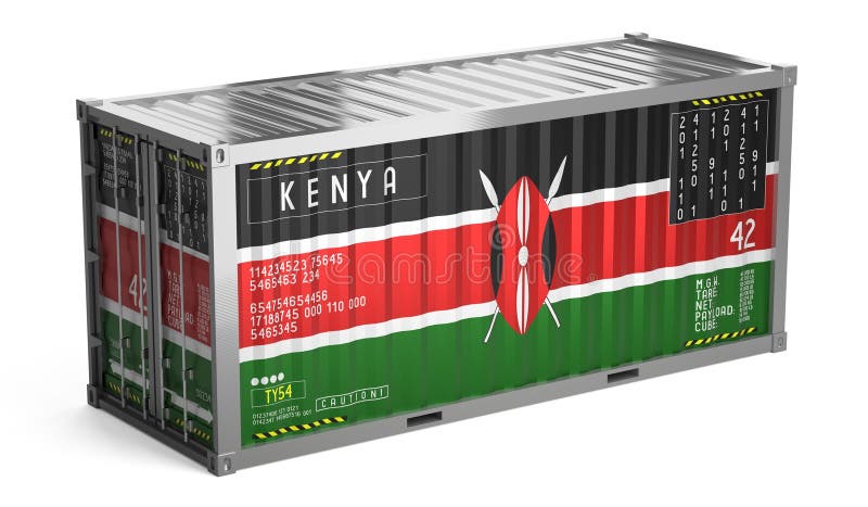 Kenya - Freight Shipping Container with National Flag Stock ...
