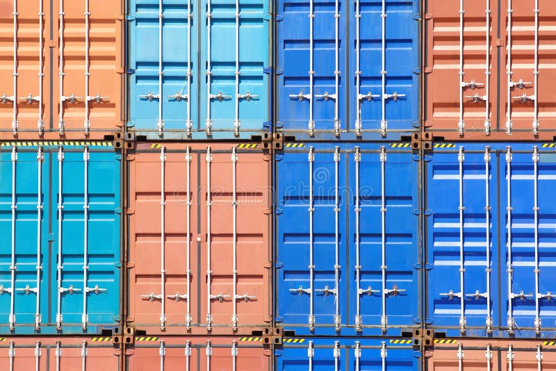 Freight Shipping Containers Stock Image - Image of economy, customs ...