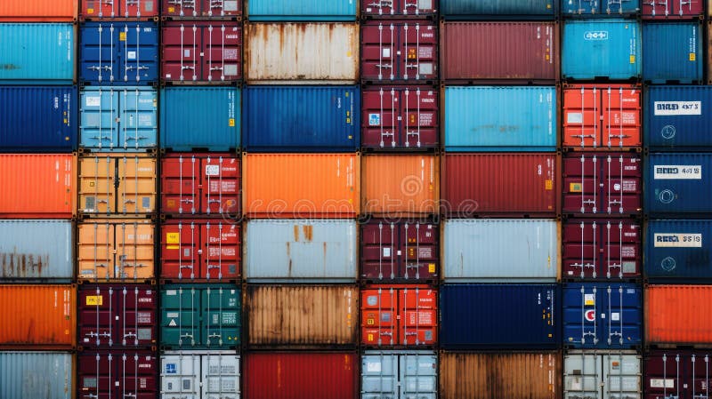 Freight Shipping Containers at the Docks Background Stock Photo - Image ...