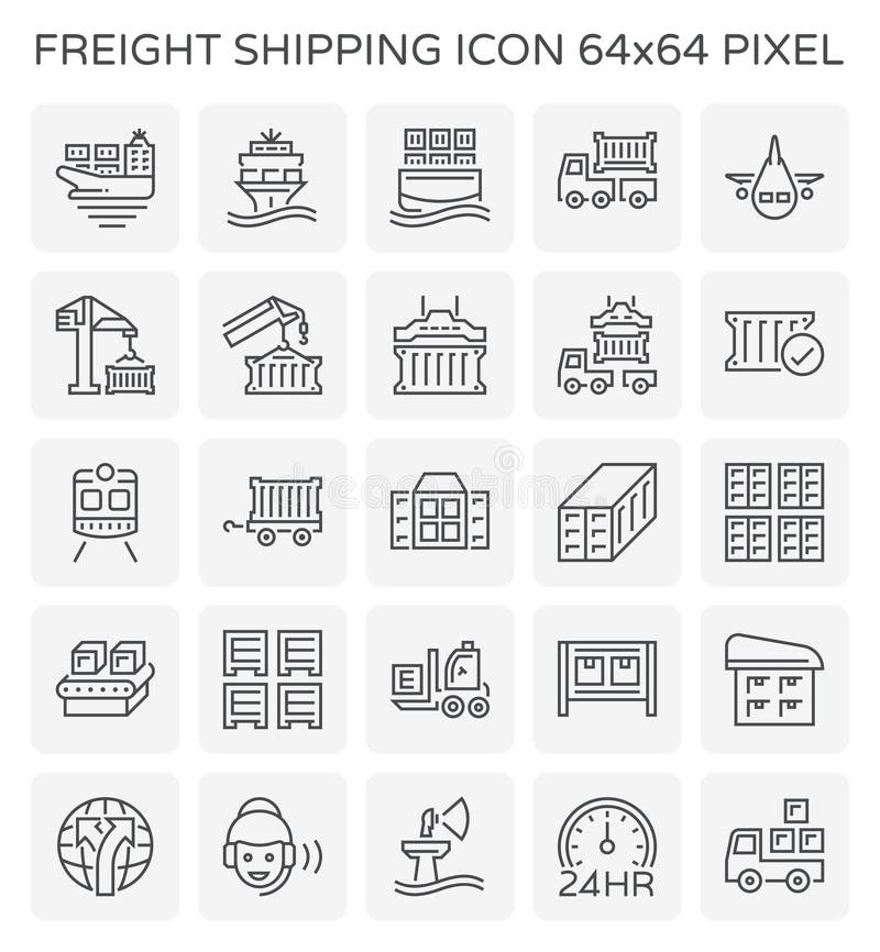 Shipping Icon Set stock vector. Illustration of carton - 100554587