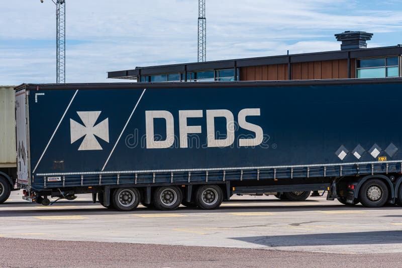 Freight Trailer Marked with the DFDS Logo.. Editorial Photo - Image of ...