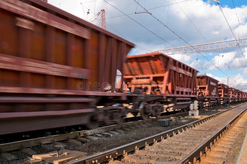Freight train stock image. Image of close, perspective - 10026249