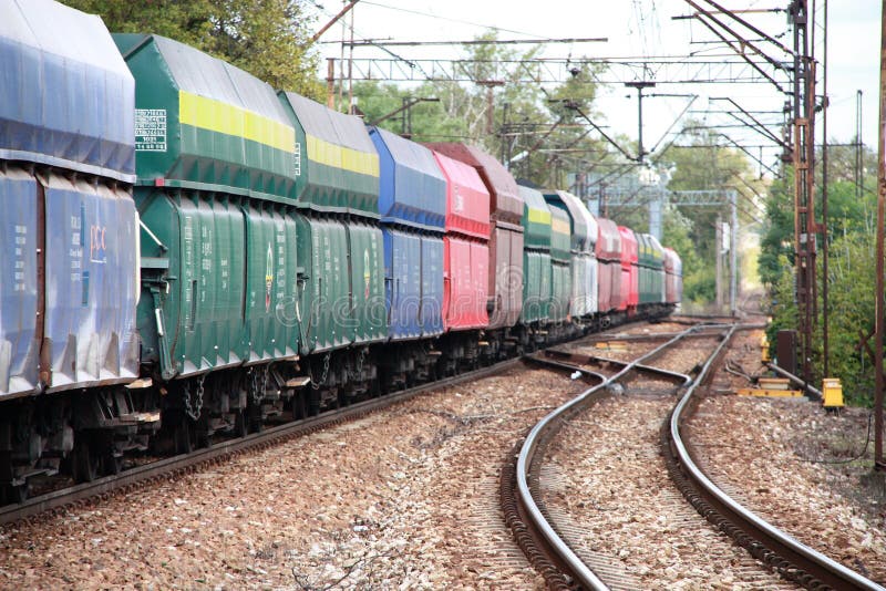 Freight train stock photo. Image of track, motion, containerization ...