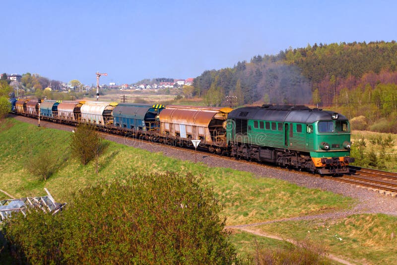 Freight train stock photo. Image of outdoors, railroad - 19647026