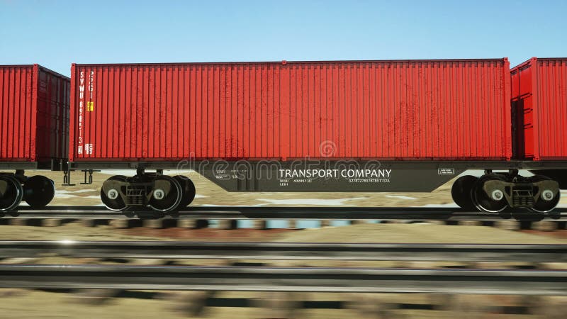 Freight Train with Cargo Containers. Logystic Concept. Realistic ...