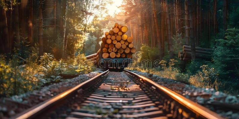 A Freight Train Carrying Timber Logs Symbolizing the Importance of ...