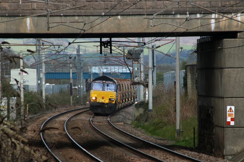 Freight Train with Class 66 Loco Carnforth WCML Editorial Photo - Image ...