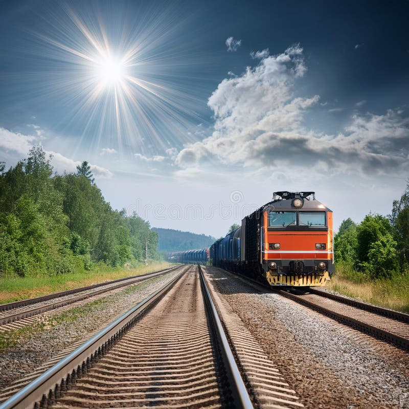 Freight Train Coming, AI Generated Stock Illustration - Illustration of ...