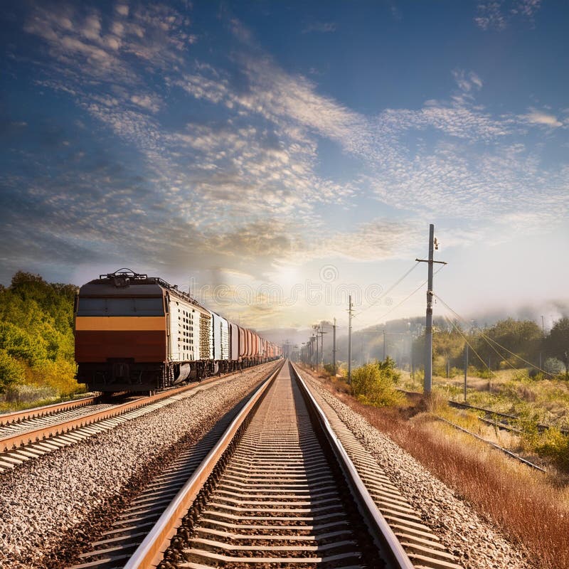 Freight Train Coming, AI Generated Stock Illustration - Illustration of ...