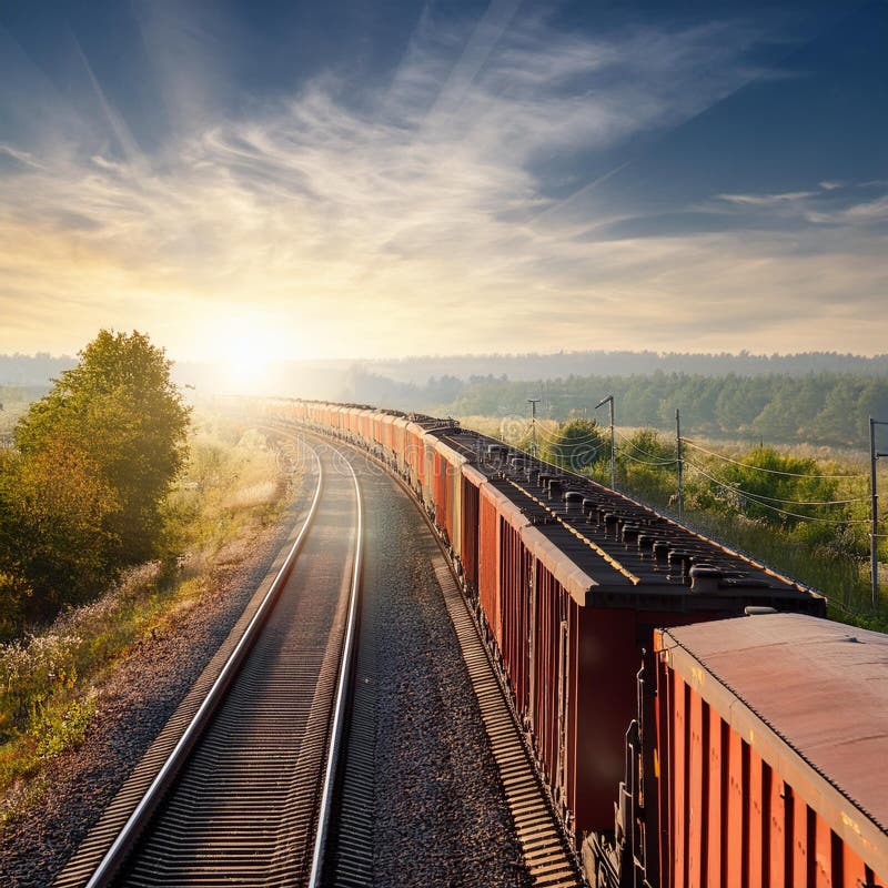 Freight Train Coming, AI Generated Stock Illustration - Illustration of ...