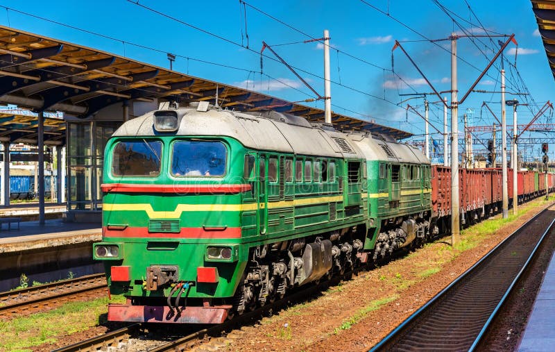 Freight Train at Darnytsia Railway Station in Kyiv, Ukraine Stock Image ...