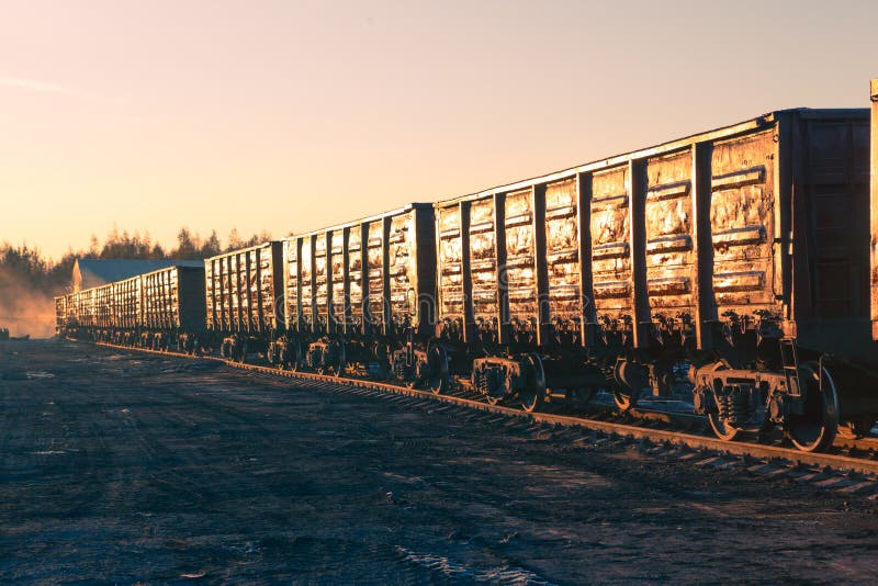 Freight train goods wagons stock photo. Image of dramatic - 45967814