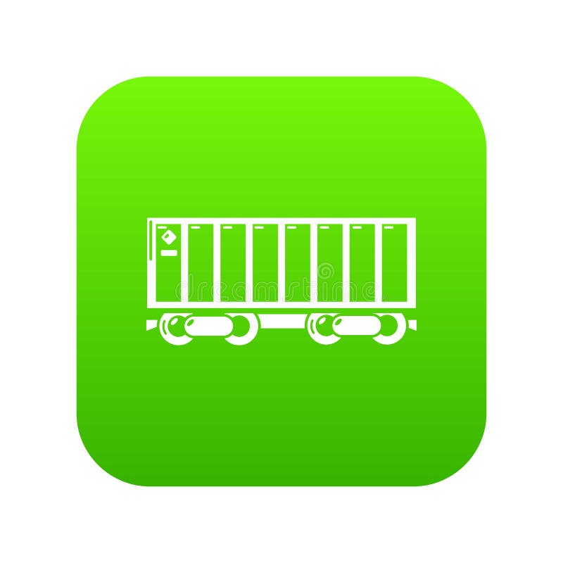 Freight Train Icon Green Vector Stock Vector - Illustration of full ...