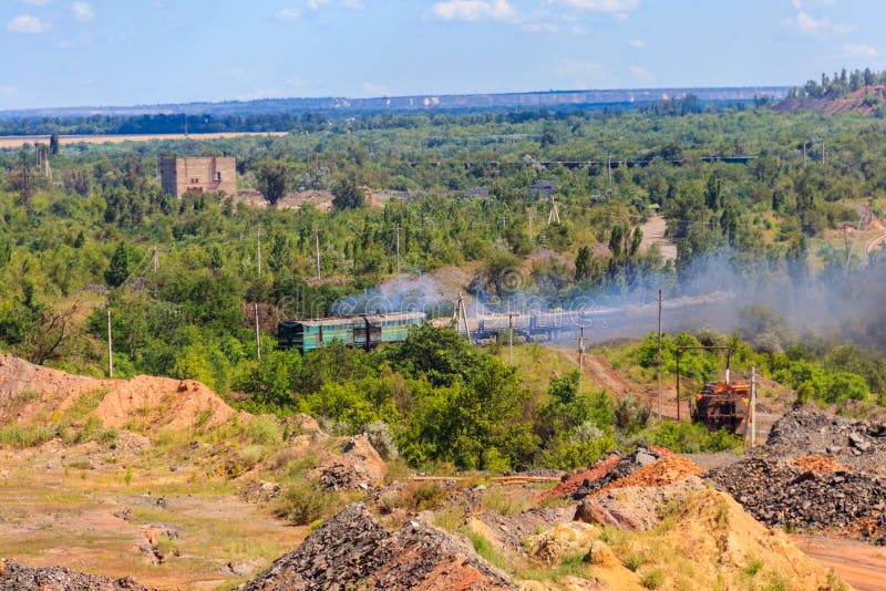 Freight Train in Iron Ore Quarry Stock Image - Image of railway ...