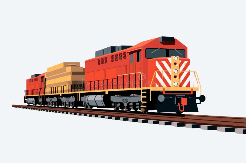 Freight Train Isolated Vector Style Illustration Stock Vector ...