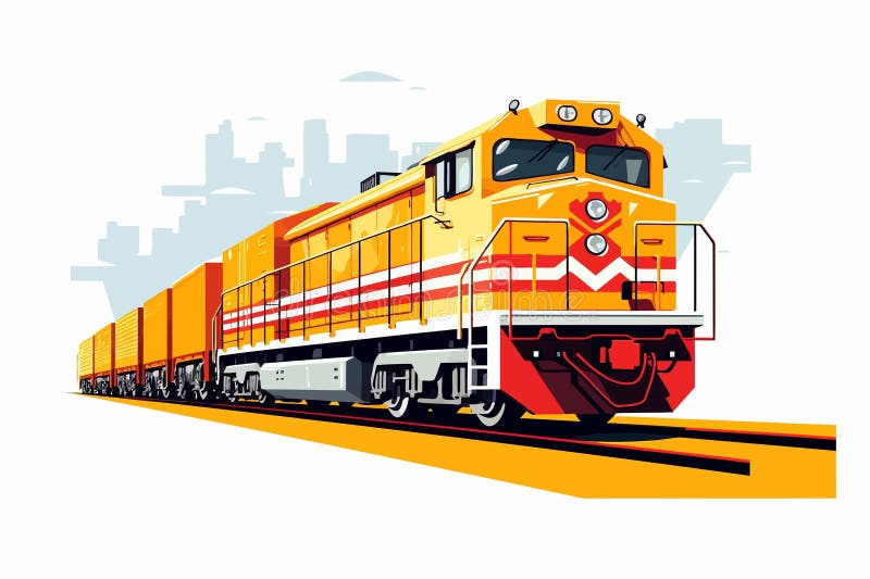 Freight Train Isolated Vector Style Illustration Stock Vector ...