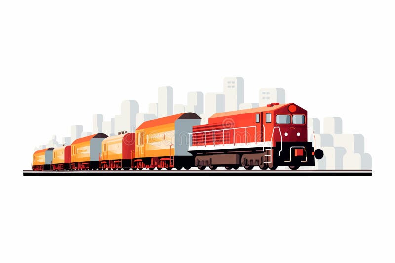 Freight Train Isolated Vector Style Illustration Stock Vector ...