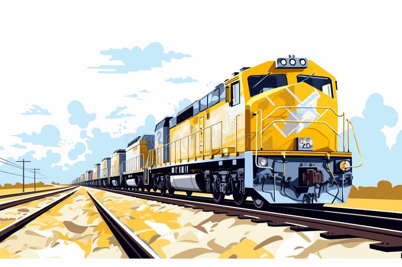 Freight Train Isolated Vector Style Illustration Stock Vector ...