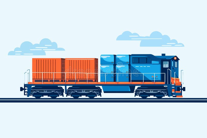 Freight Train Isolated Vector Style Illustration Stock Vector ...