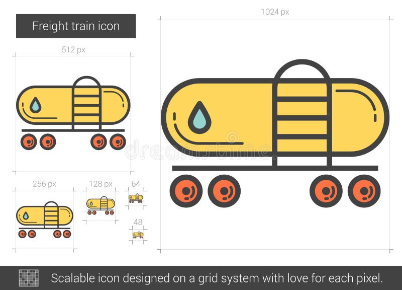 Freight train line icon. stock vector. Illustration of environment ...