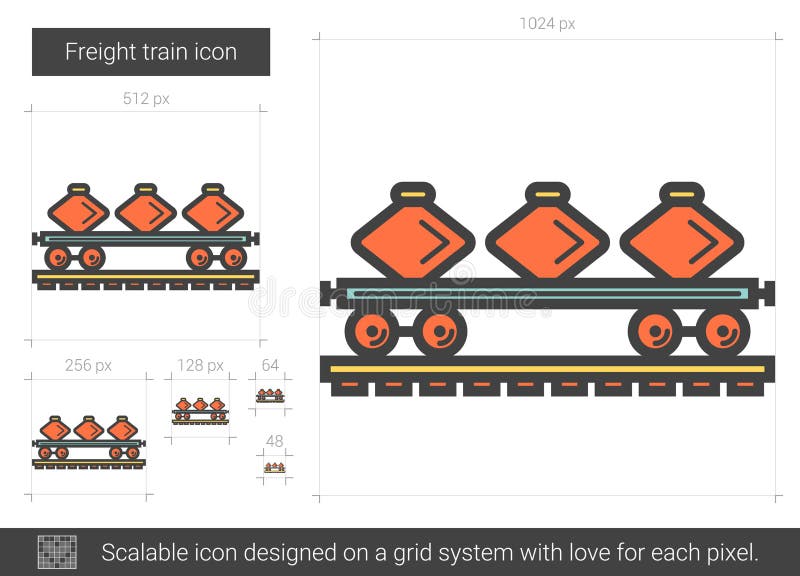 Freight train line icon. stock vector. Illustration of export - 95110102