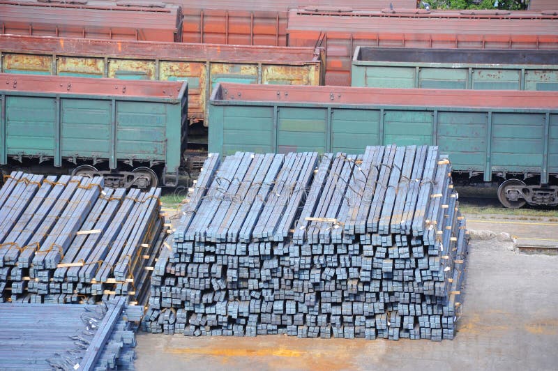 Freight train and metal stock image. Image of equipment - 85874001