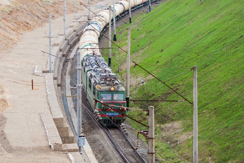 Freight train in Russia editorial photography. Image of urban - 111777407