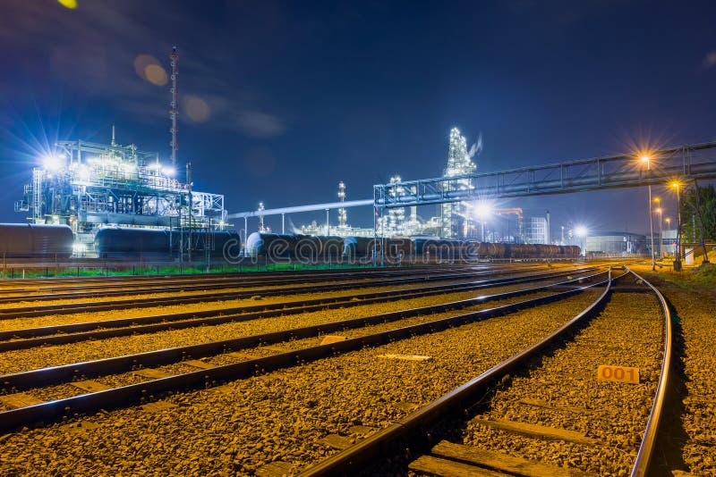 Freight train at night stock photo. Image of storage - 277289220