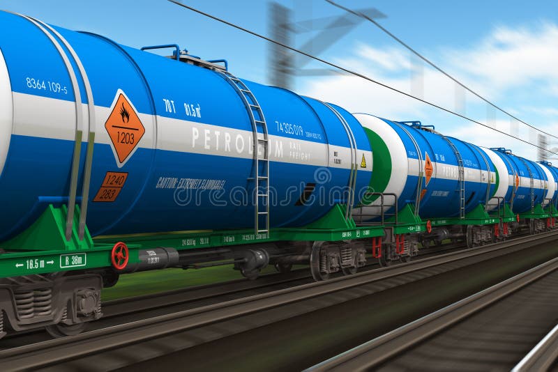 Freight Train with Biofuel Tankcars Stock Illustration - Illustration ...