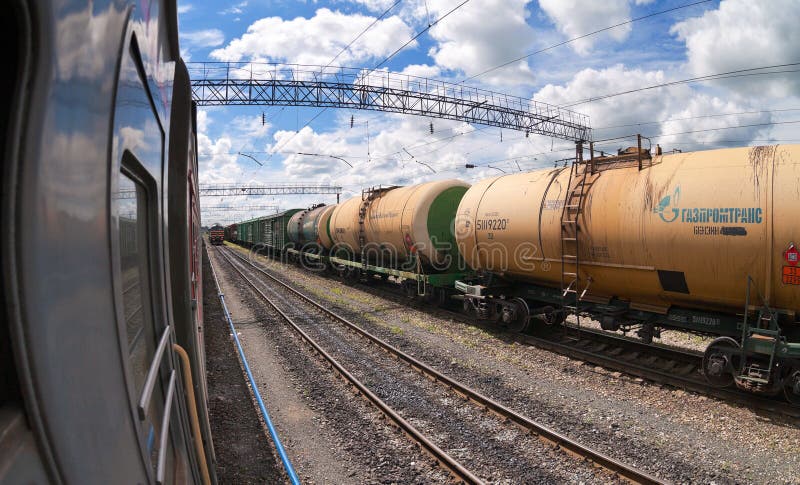Freight Train with Tanker Cars Editorial Stock Image - Image of freight ...