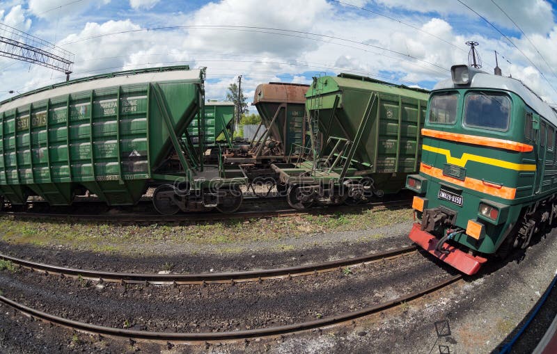 Freight train in Russia editorial stock photo. Image of railroad - 29977933
