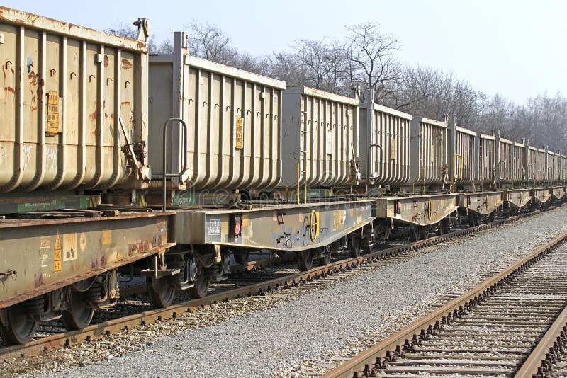 Two freight trains passing stock photo. Image of train - 2483822