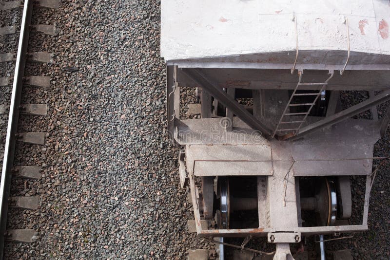 A Freight Train Standing on the Tracks Stock Image - Image of loading ...