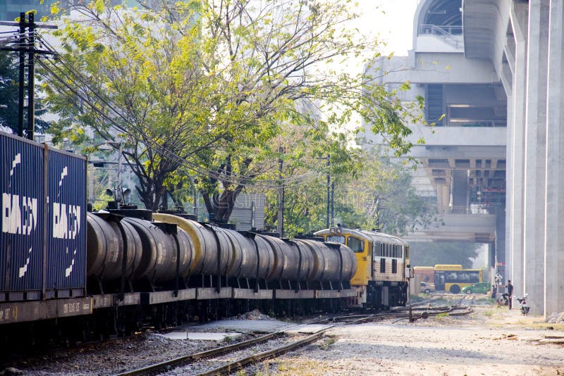 Freight train on station stock image. Image of cargo - 27588711