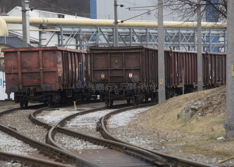 Freight Train To Transport Goods by Rail Stock Image - Image of economy ...