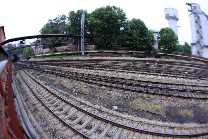 Freight train tracks stock photo. Image of rail, energy - 175760916