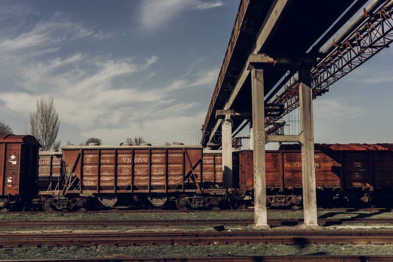 Freight Train for Transportation of Bulk Cargo Editorial Stock Image ...